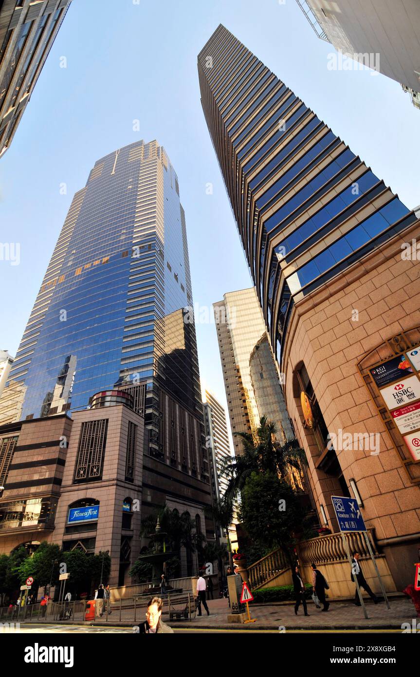 Cosco tower and the Millennium plaza in Sheung Wan, Hong Kong Stock ...
