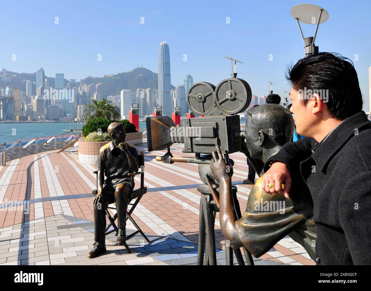The Avenue of stars on the Victoria harbour promenade in Tsim Sha Tsui ...