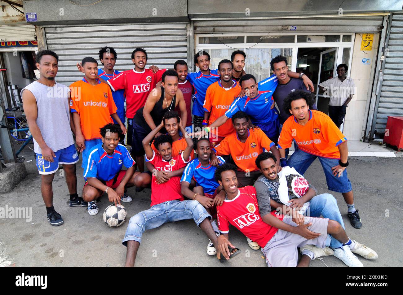 Eritrean refugees football team hi-res stock photography and images - Alamy