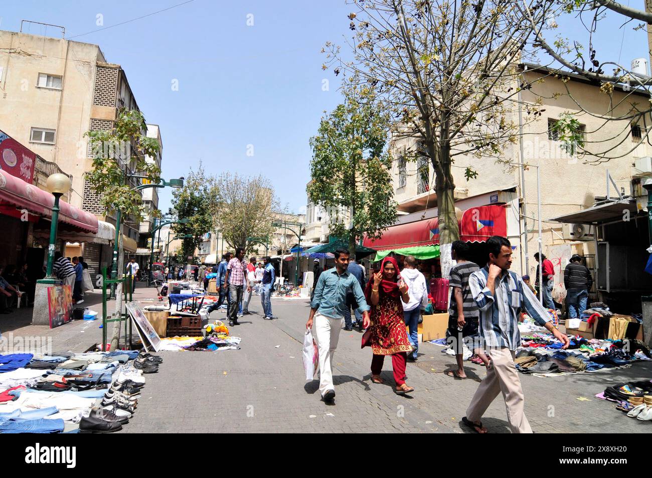 Neve Sha'anan Street, is a pedestrian mall. Many foreign workers ...