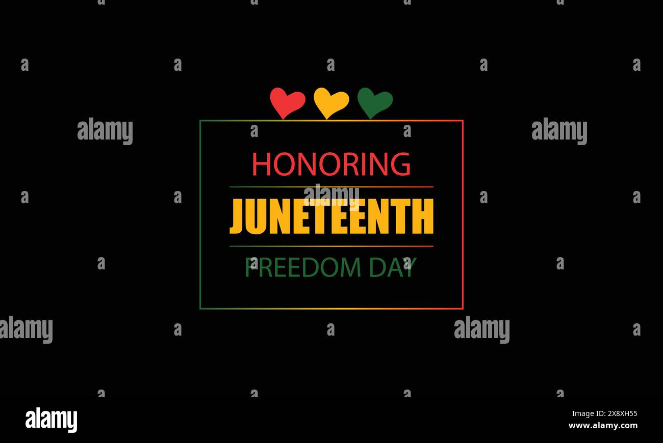 Juneteenth Freedom Day Text and Flag Design in Honor Stock Vector Image ...