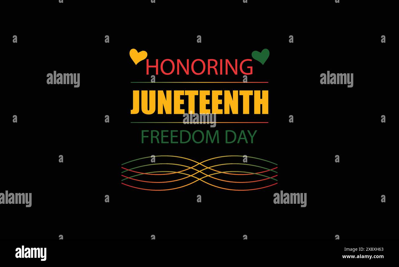 Juneteenth Freedom Day Text and Flag Design in Honor Stock Vector Image ...