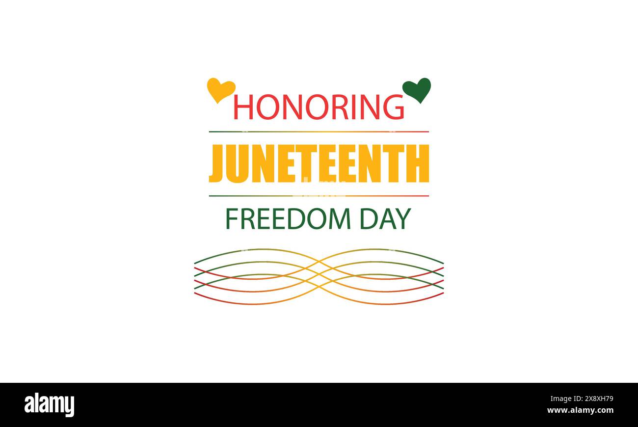 Juneteenth Freedom Day Text and Flag Design in Honor Stock Vector Image ...