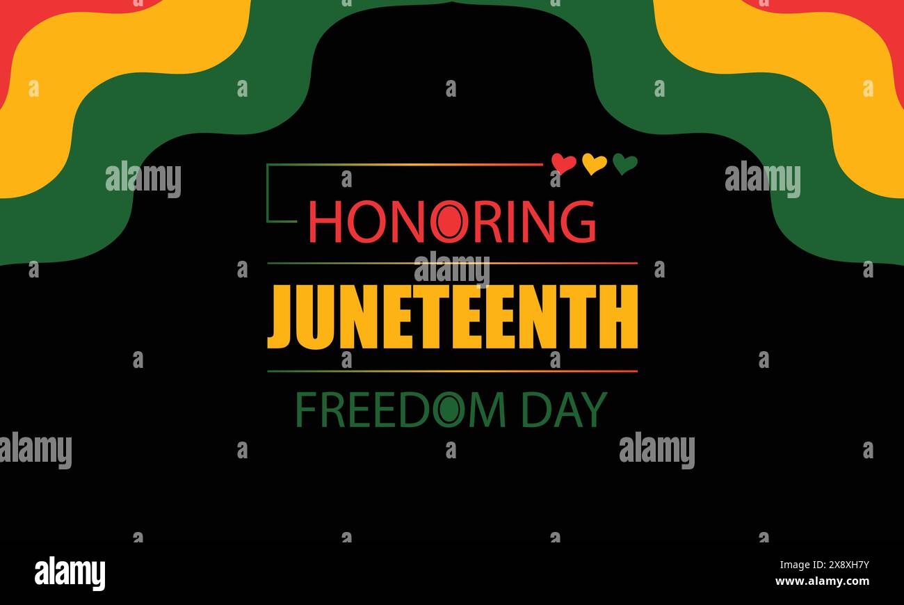 Juneteenth Freedom Day Text and Flag Design in Honor Stock Vector Image ...