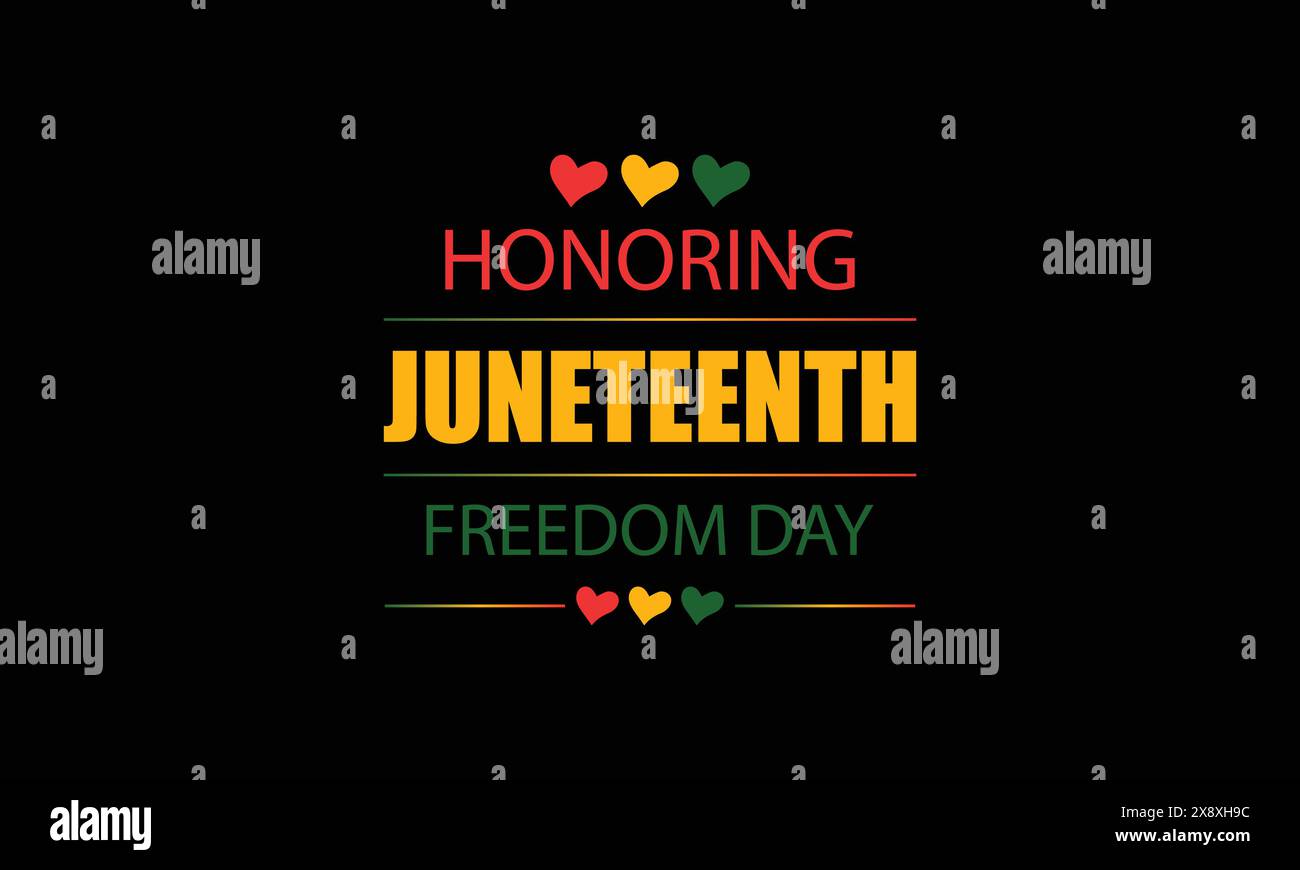 Juneteenth Freedom Day Text and Flag Design in Honor Stock Vector Image ...