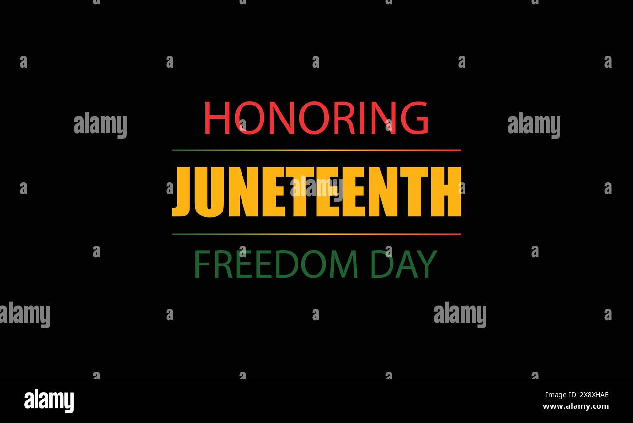 Juneteenth Freedom Day Text and Flag Design in Honor Stock Vector Image ...