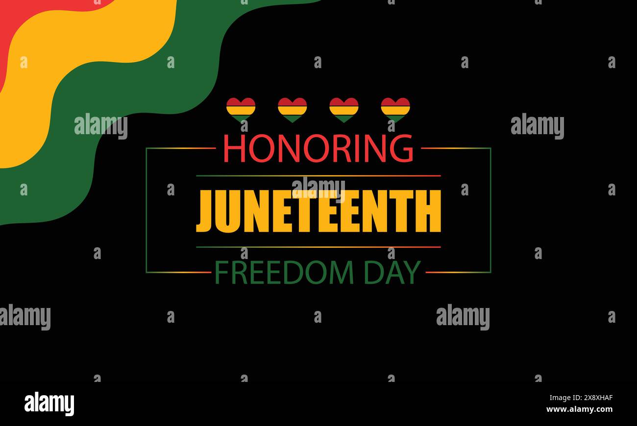 Juneteenth Freedom Day Text and Flag Design in Honor Stock Vector Image ...