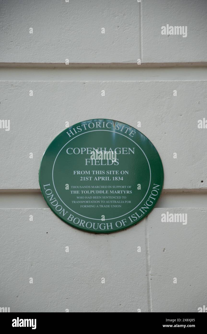 Plaque denoting the site of the march in support of the Tolpuddle ...