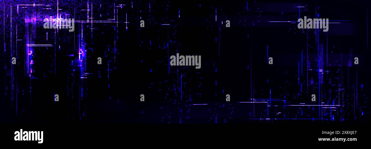 Vintage television screen effect with purple lines and pixels texture ...