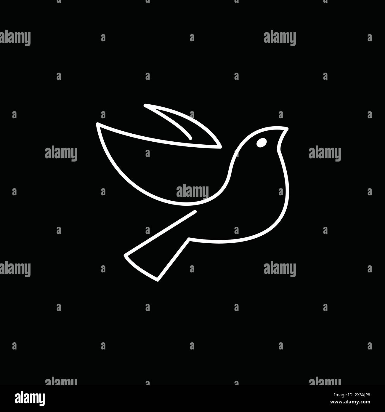 Pigeon or Bird Line Art Logo. Piece Logo Design Stock Vector Image & Art - Alamy