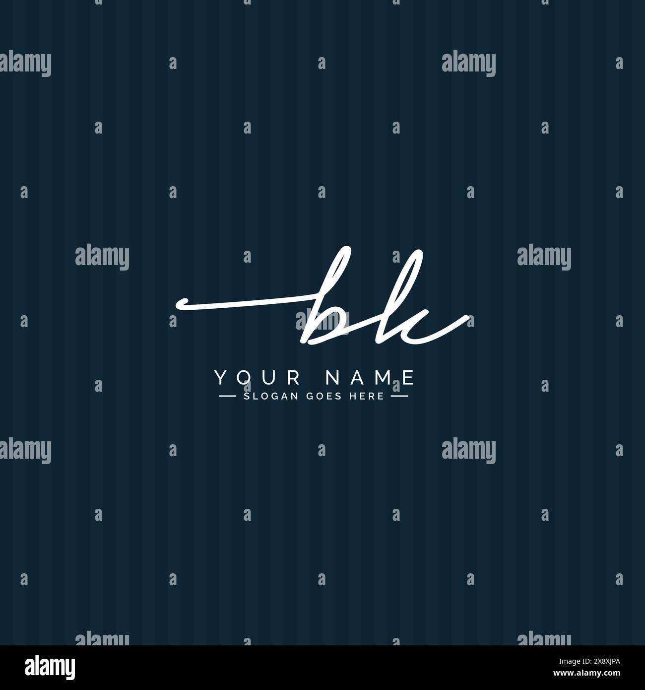 Handwritten Signature logo for Initial Letter BK - Vector Logo Template ...