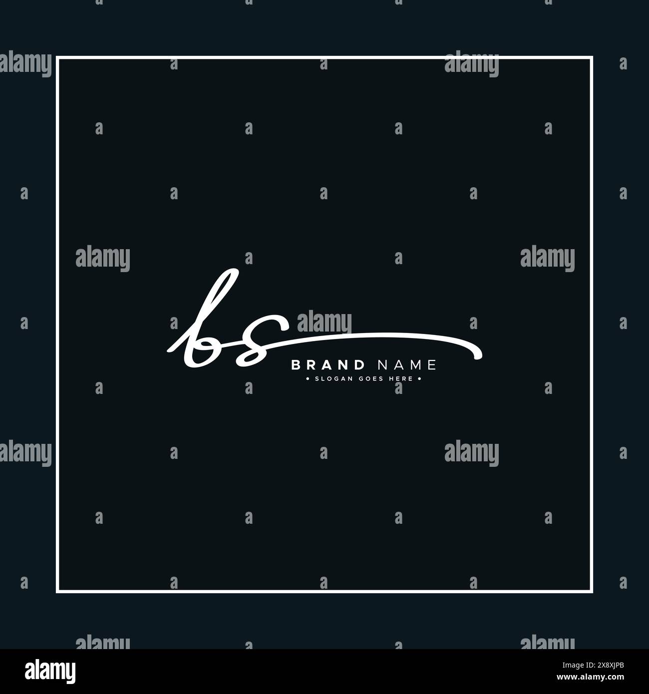 Initial Letter BS Vector Logo Template in handwritten Signature Style ...