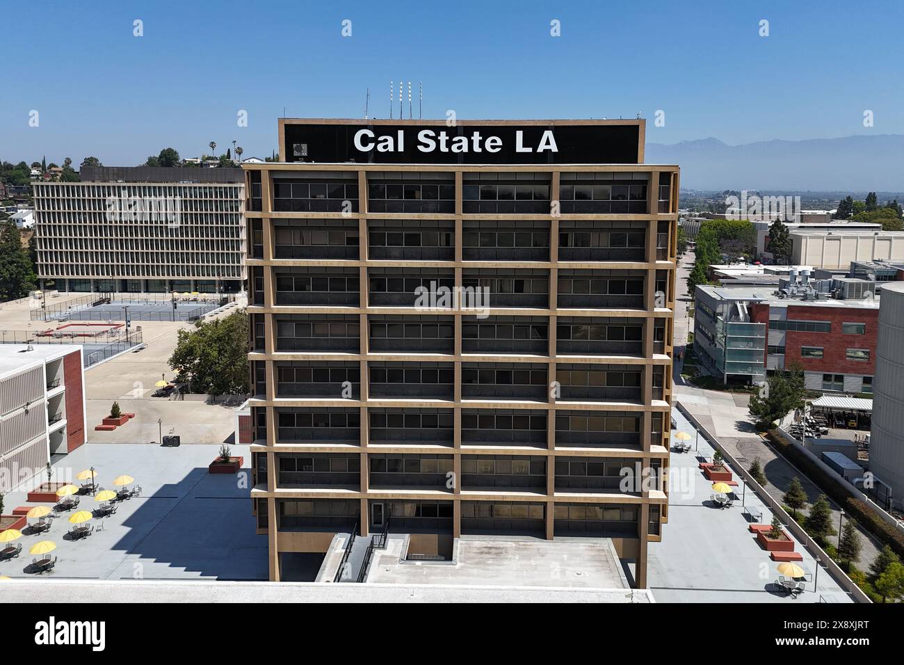 A general overall aerial view of Simpson Tower on the Cal State LA ...