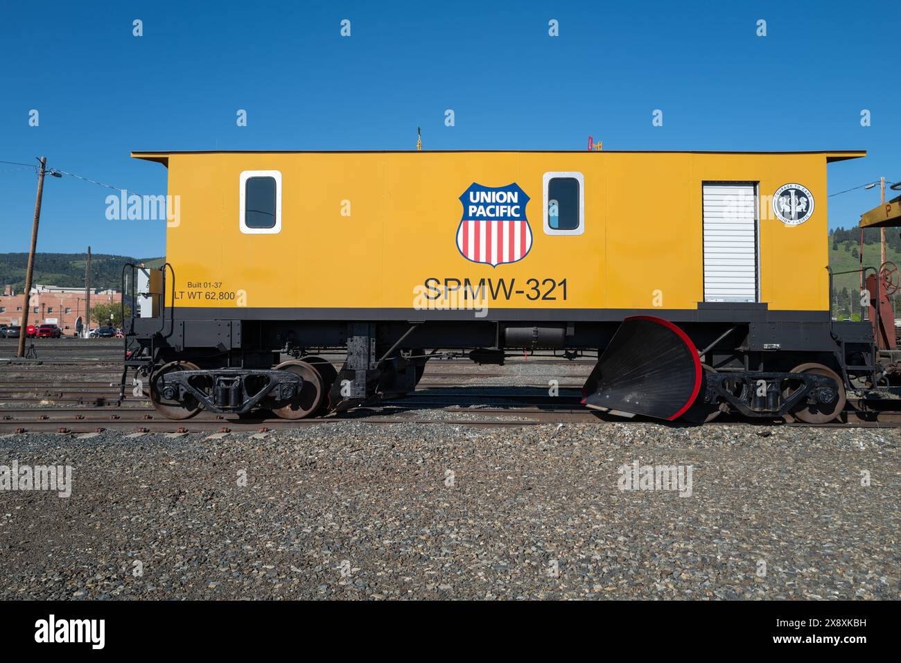 The Union Pacific SPWM-321 flanger, used for clearing snow from ...