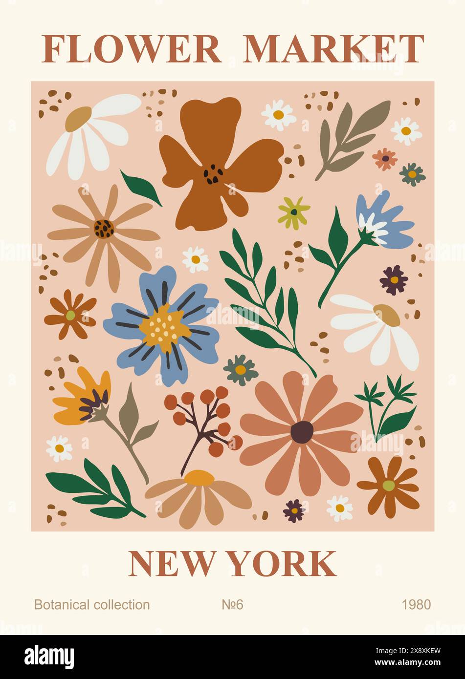 Abstract Flower Market New York art poster Stock Vector Image & Art - Alamy