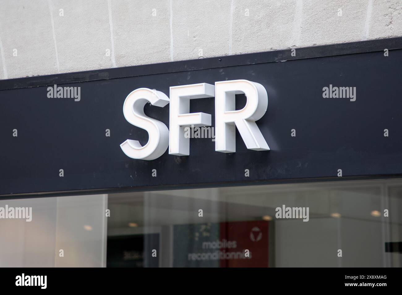 nantes , France - 05 22 2024 : SFR logo sign and text on store agency ...