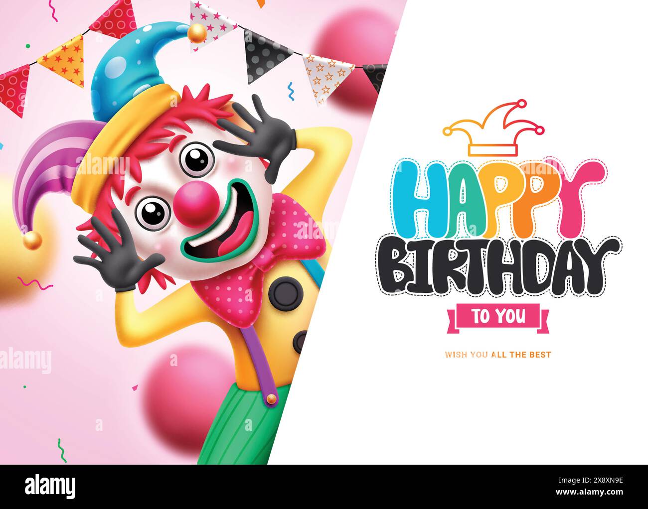 Happy birthday greeting vector template design. Birthday greeting with ...