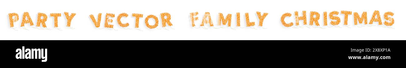 Word Party, Family, Christmas made of flying helium balloon with ...