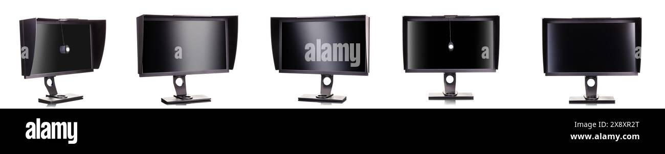 Professional photographer monitor with shading hood and calibrator ...