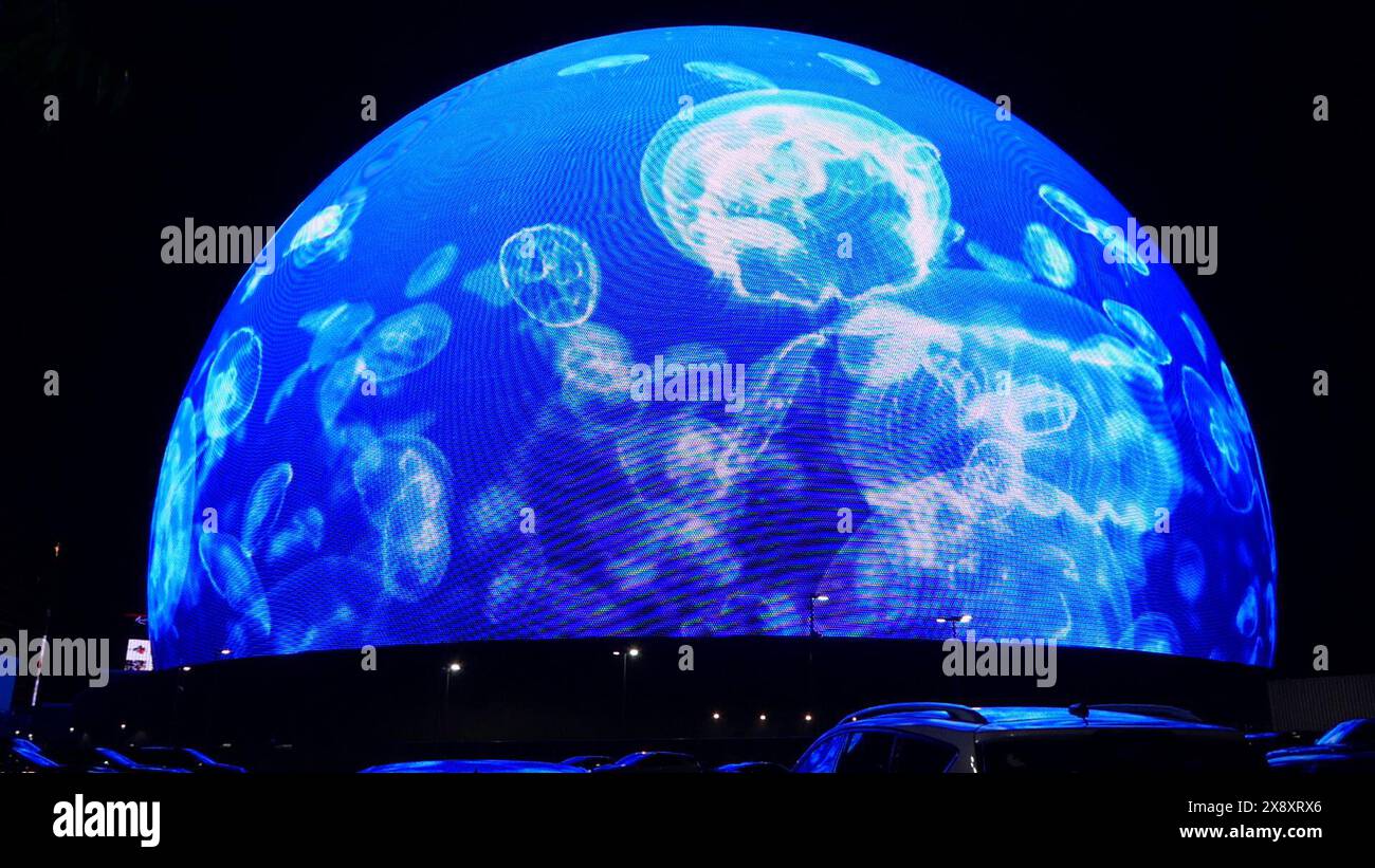 Las Vegas, Nevada, USA 15th May 2024 Jellyfish on Sphere Immersive Globe Venue on May 15, 2024 ...