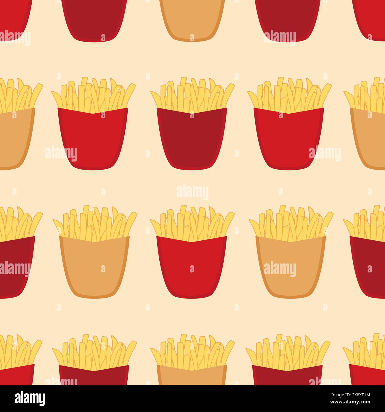 Seamless pattern fast food french fries Stock Vector Image & Art - Alamy
