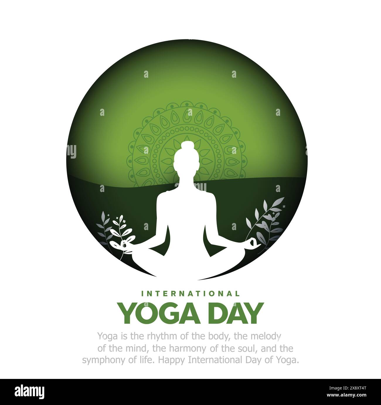 international yoga. abstract vector illustration design green ...