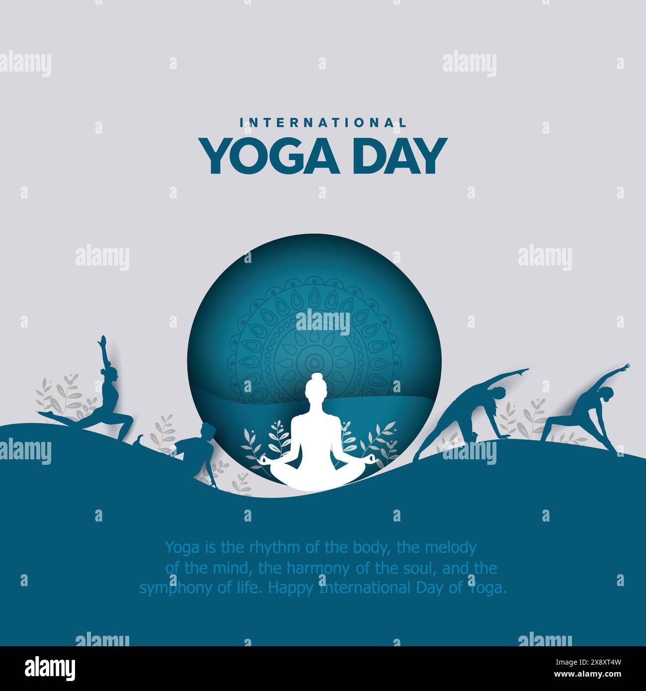 international yoga day. yoga body posture. group of Women's practicing ...