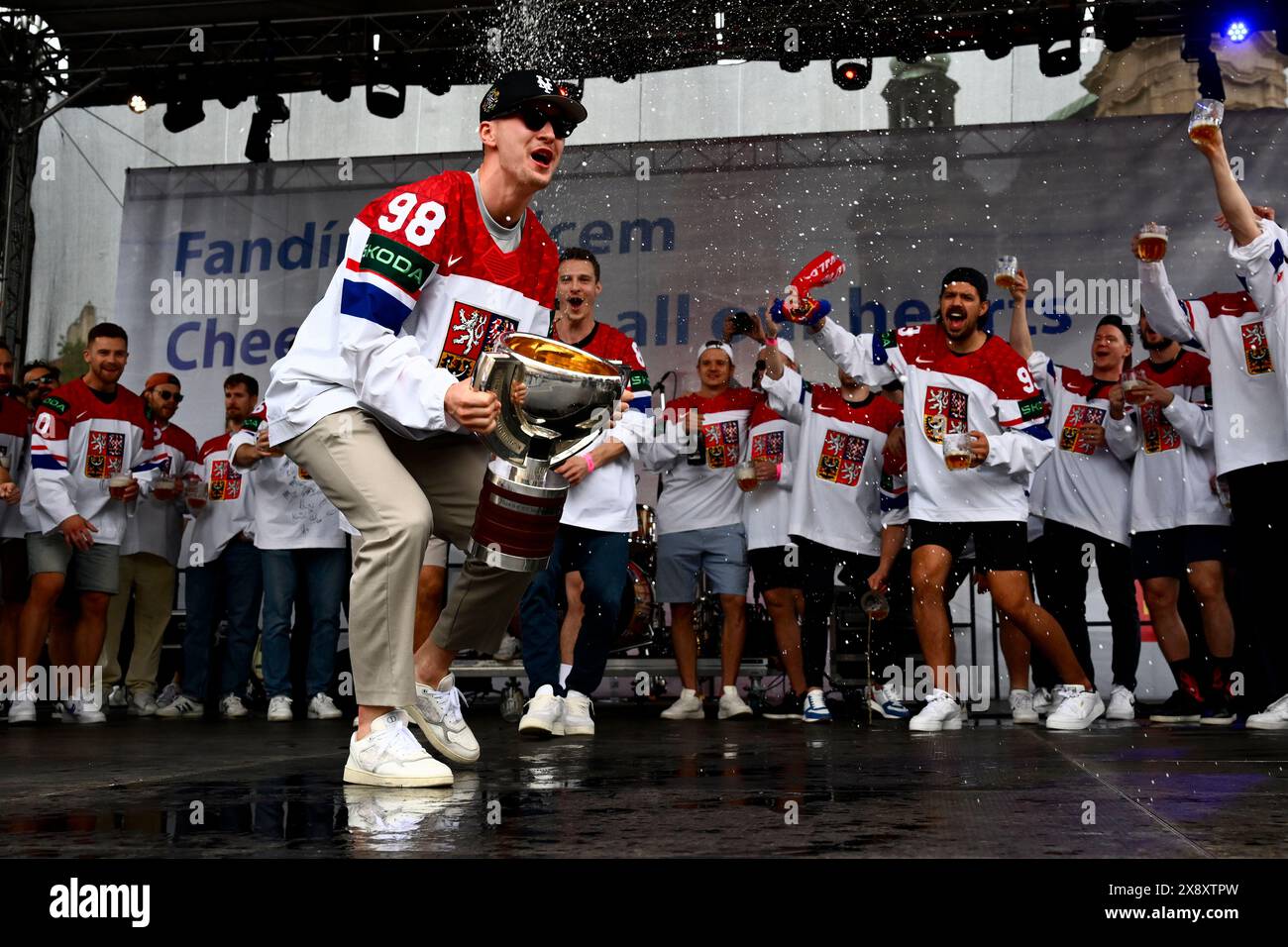 Prague, Czech Republic. 27th May, 2024. Welcoming Czech ice hockey ...