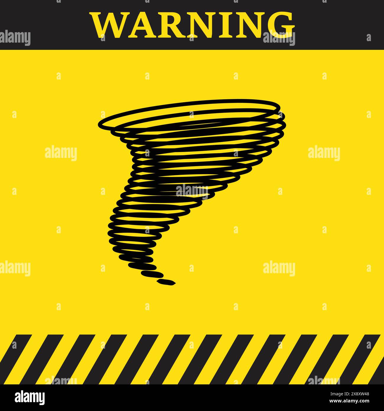 Warning symbol on yellow background with tornado sign Stock Vector ...
