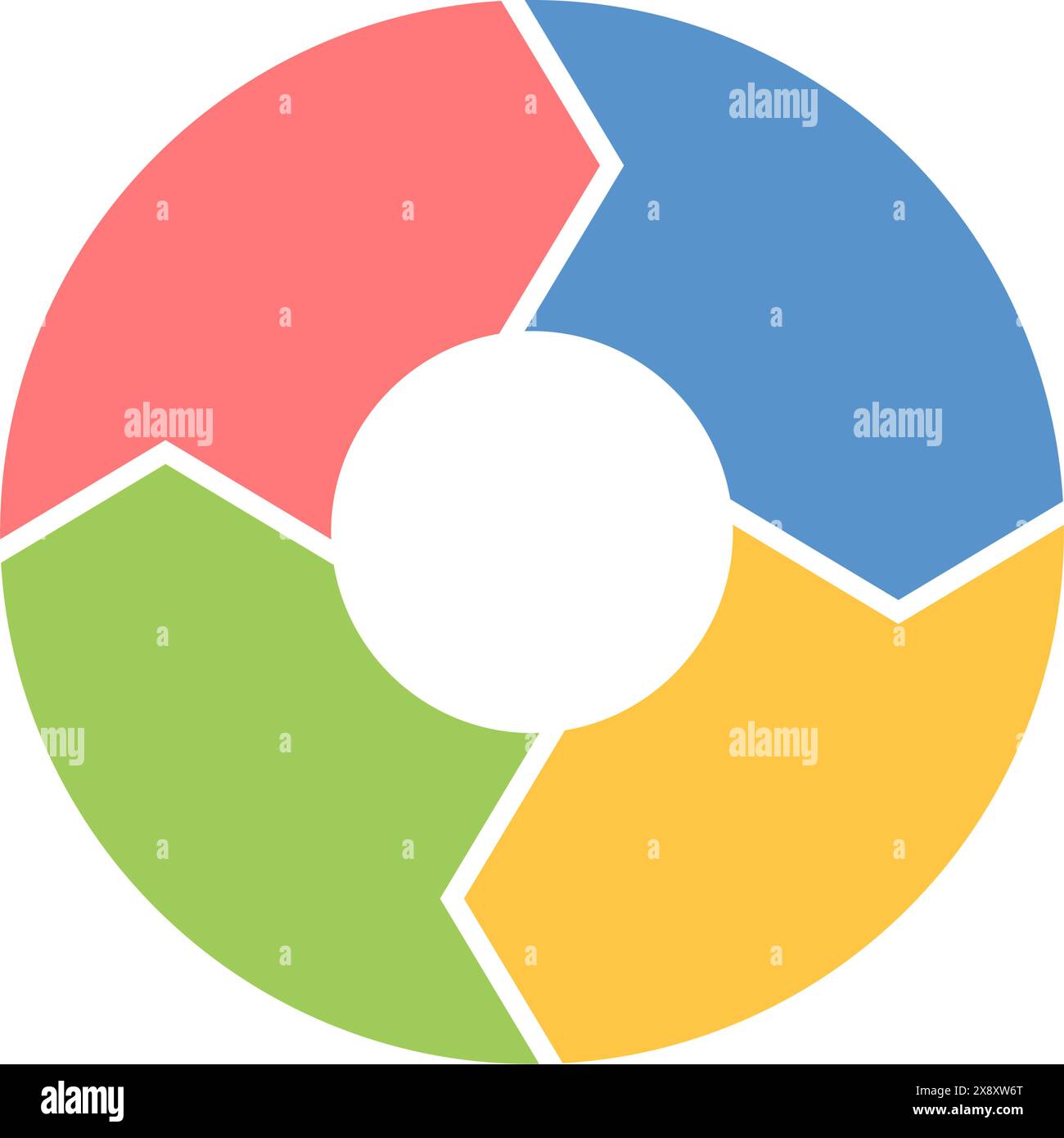 Four rotation arrow in circular motion. Color circle arrow combination ...