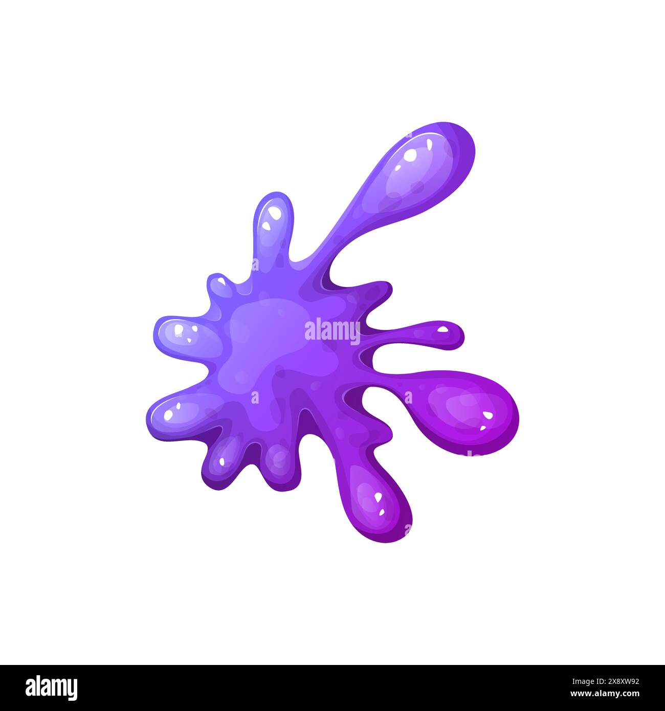 Liquid colorful slime in cartoon style. Fluid mucus drip, splatter or ...