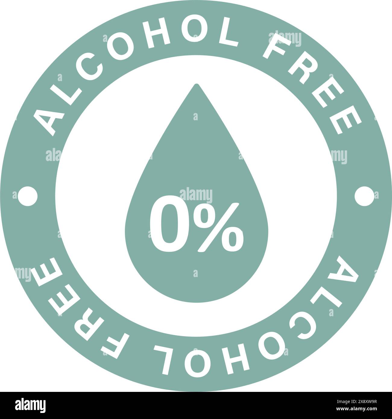 Alcohol free icon. Don't contain alcohol symbol. Zero percent tag. Drop ...