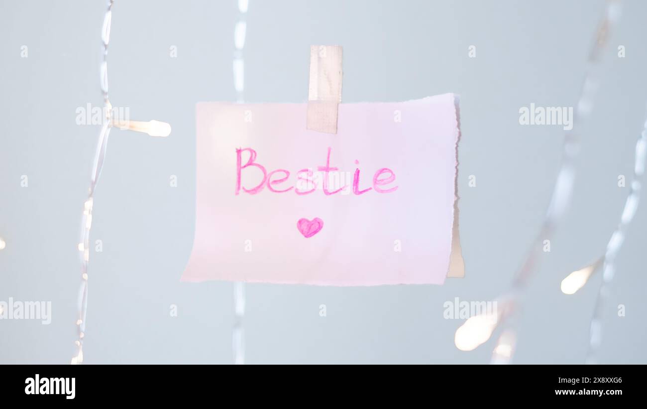 A vibrant and colorful Bestie inscription, perfect for celebrating ...
