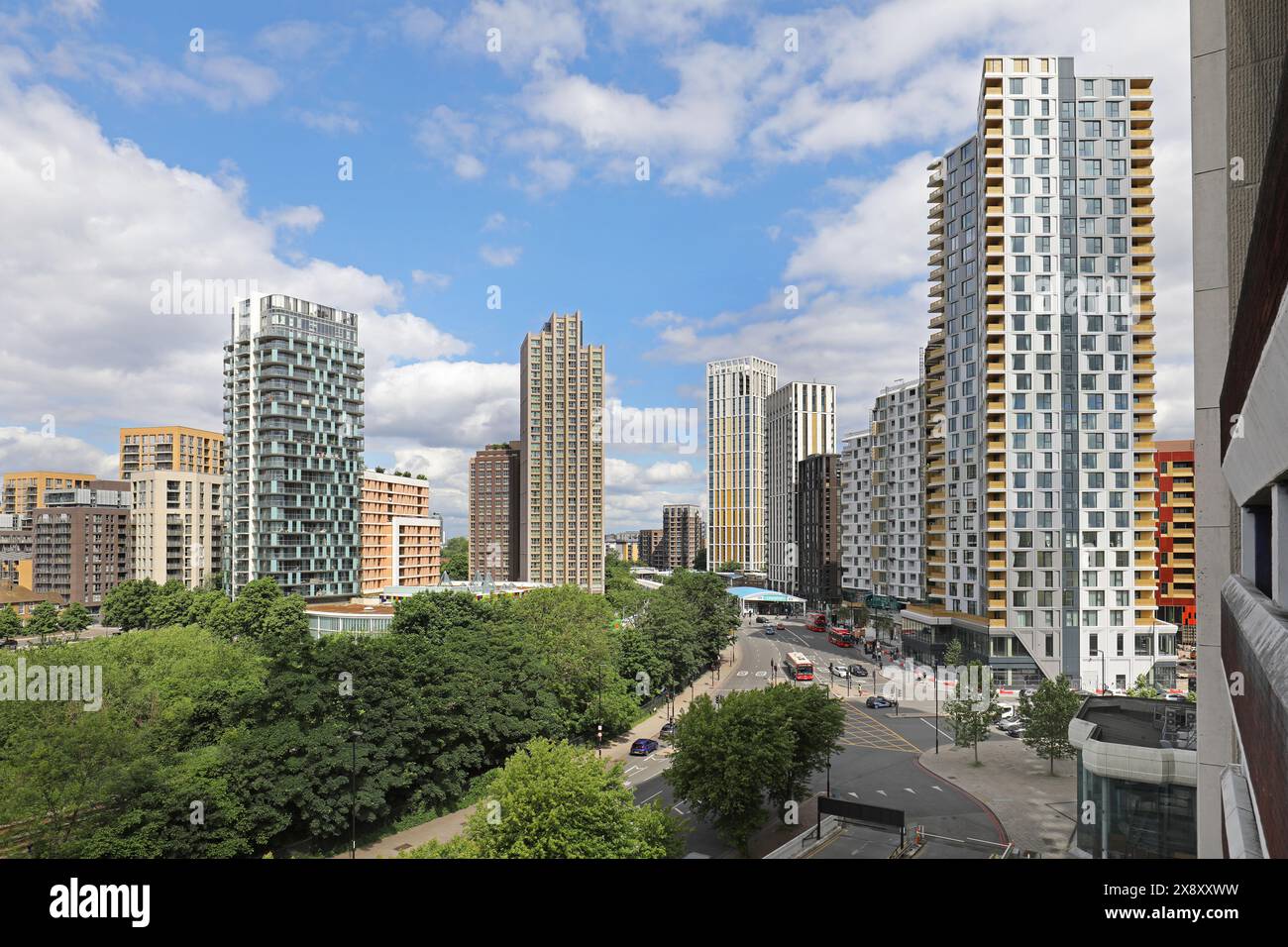 High level view of Lewisham town centre, London, UK, Summer 2024 ...
