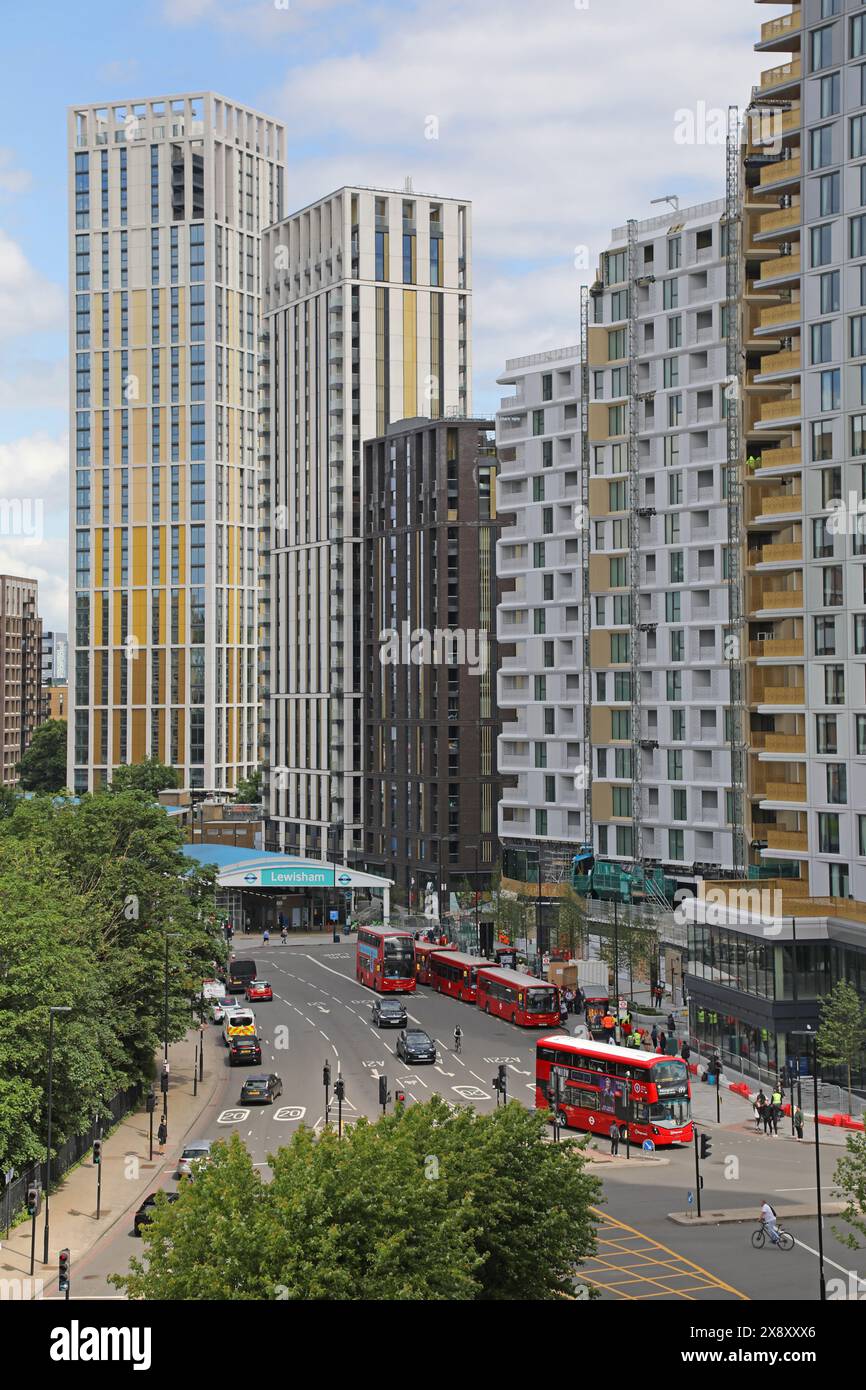 High level view of Lewisham town centre, London, UK, Summer 2024 ...