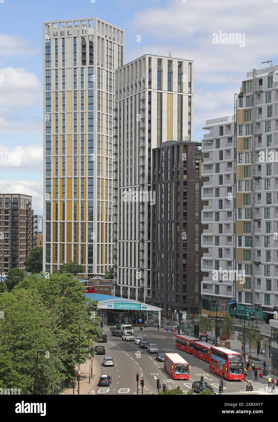 High level view of Lewisham town centre, London, UK, Summer 2024 ...