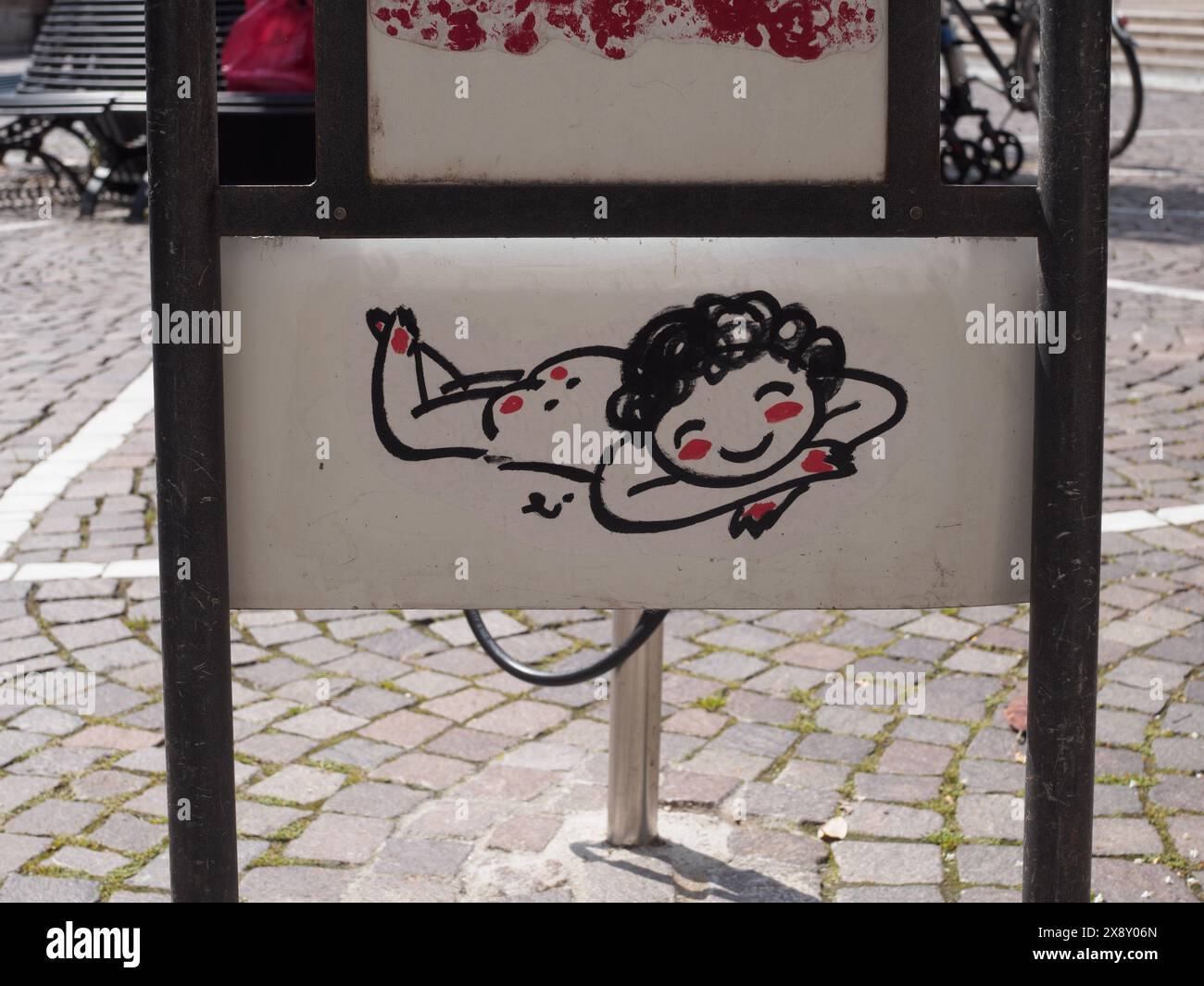 Cremona, Italy - May 15th 2024 Playful street art cartoon character ...