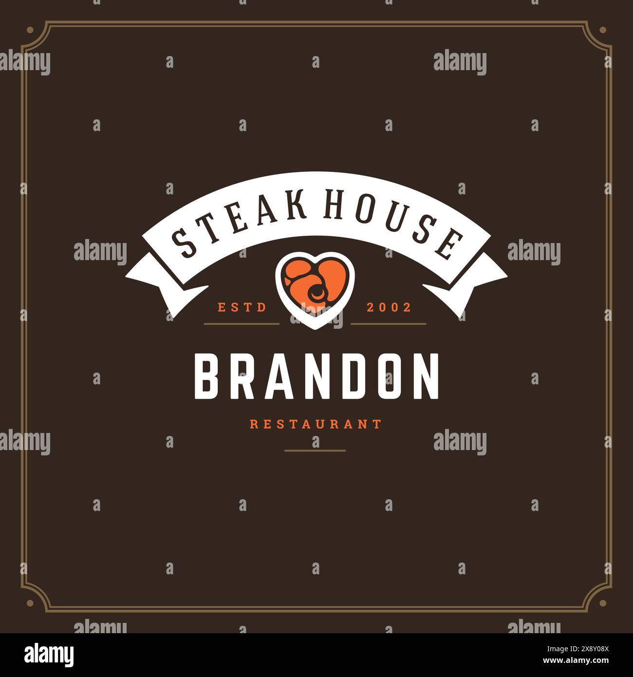 Grill restaurant logo vector illustration. Barbecue steak house menu ...