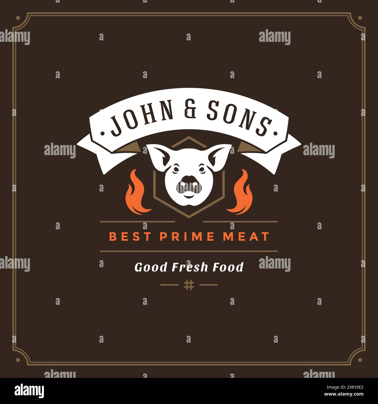 Grill restaurant logo vector illustration. Barbecue steak house menu ...