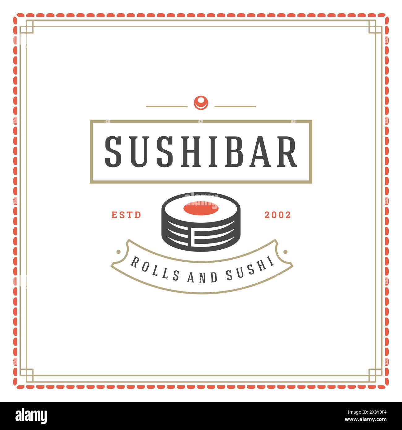 Sushi restaurant logo vector illustration. Japanese food, roll ...