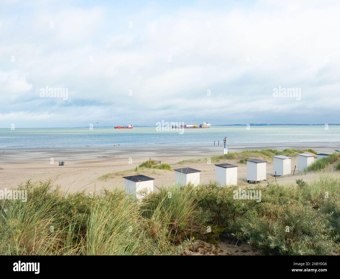 Zeeland, Netherlands - August 2nd 2023: Beautiful beach with sand dunes ...