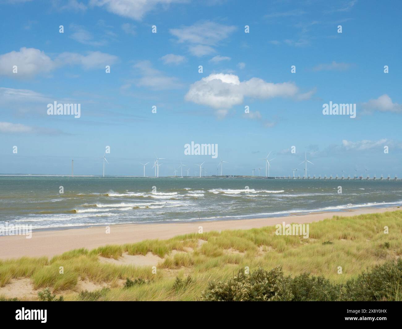 Zeeland, Netherlands - August 2nd 2023: Beautiful beach with sand dunes ...