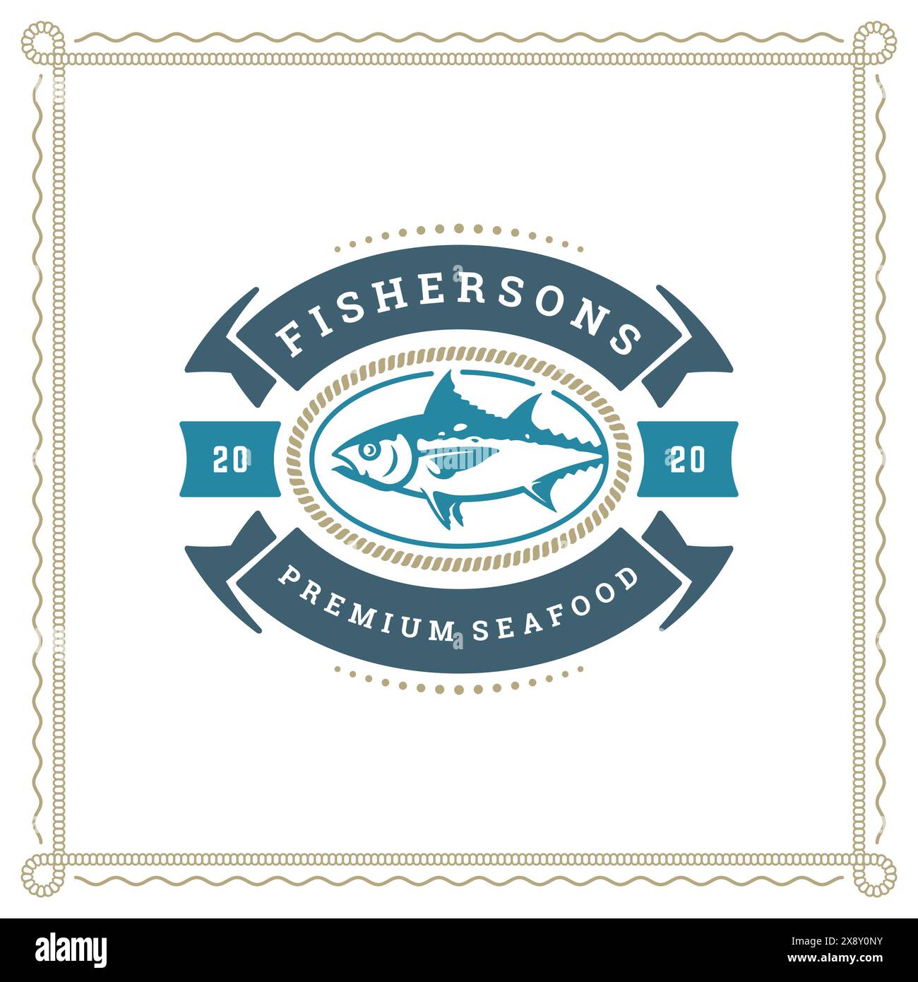 Seafood restaurant logo vector illustration. Market emblem, fish ...