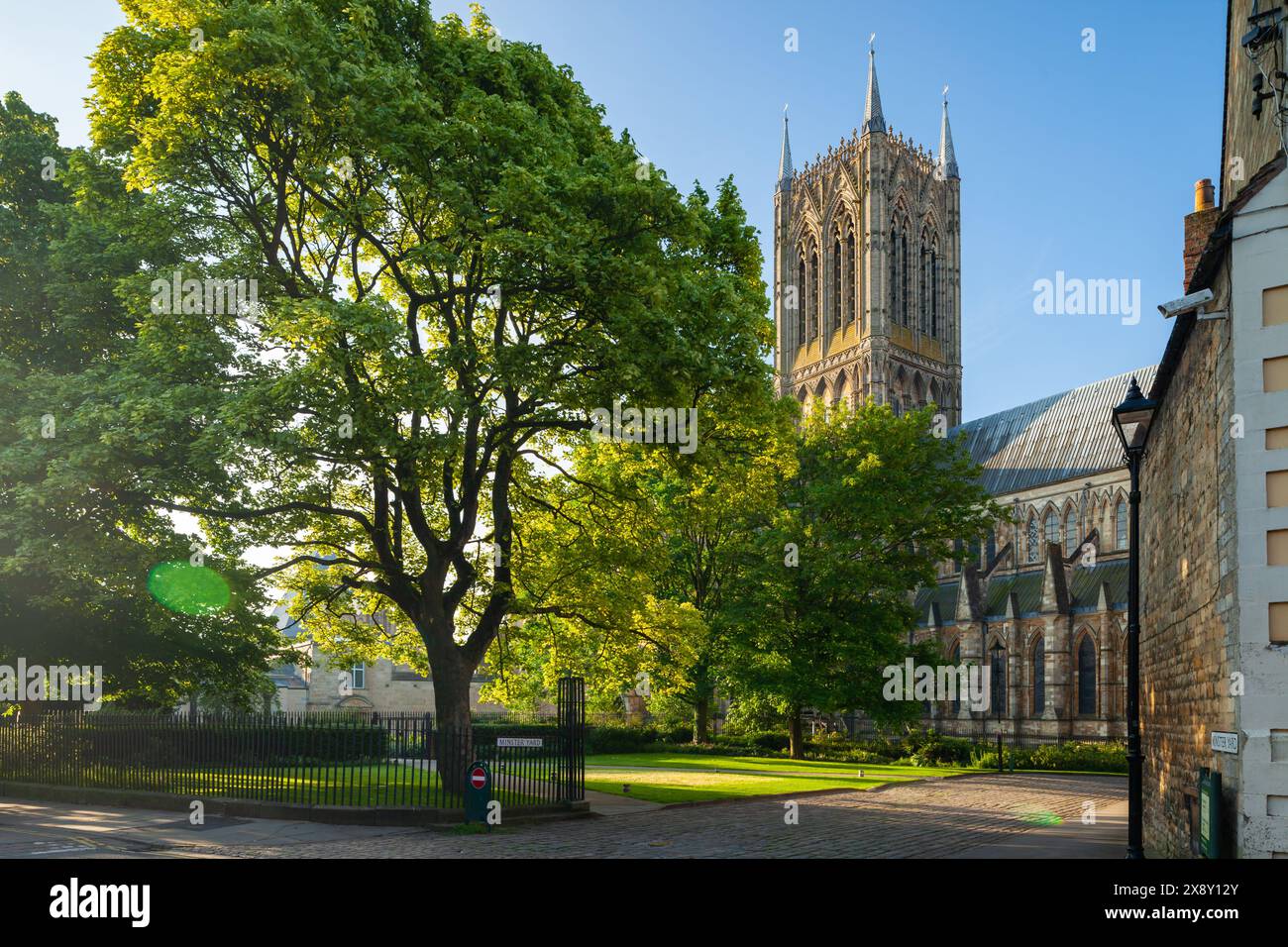 Spring sunrise at Minster Yard in Lincoln, England Stock Photo - Alamy