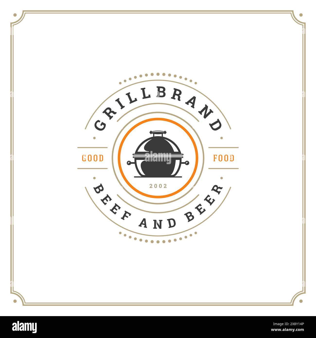 Grill restaurant logo vector illustration. Barbecue steak house menu ...