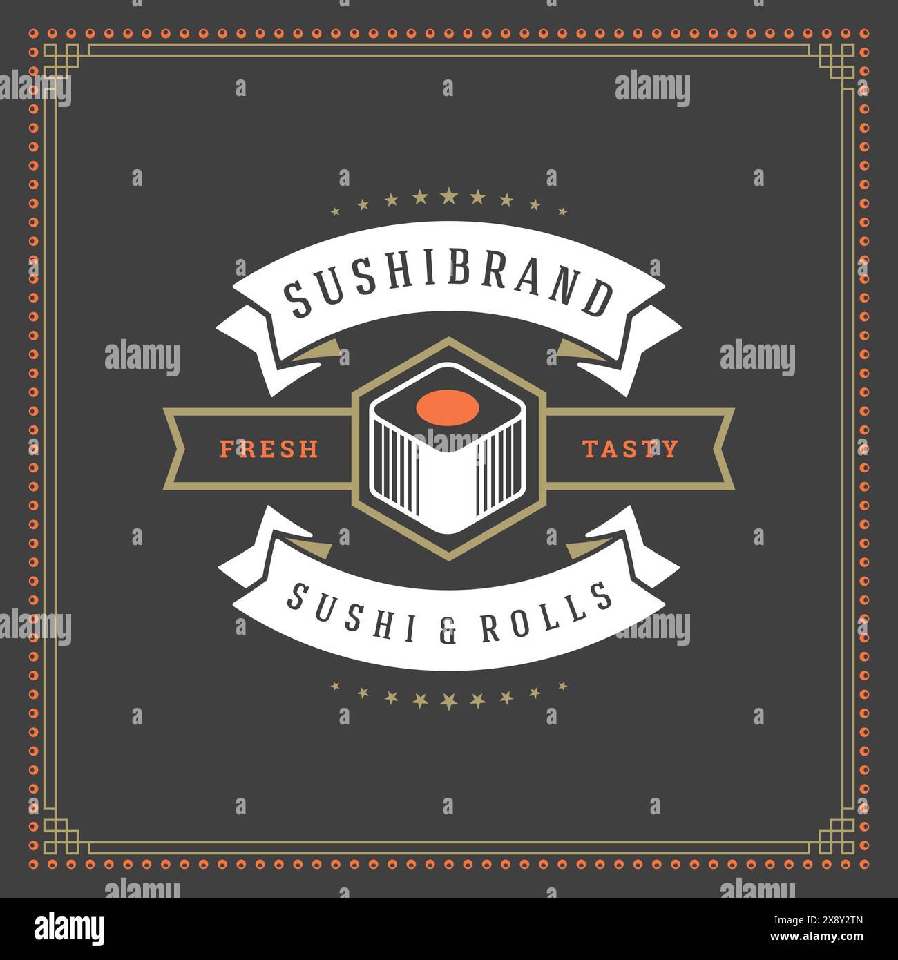 Sushi restaurant logo design template vector illustration. Japanese ...