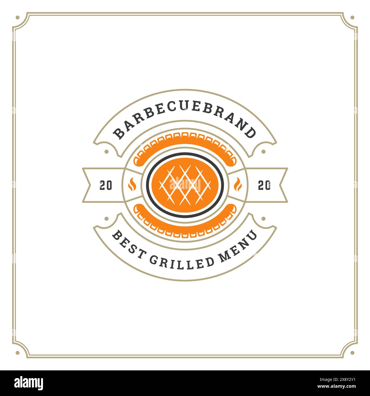Grill restaurant logo design vector illustration. Barbecue steak house ...