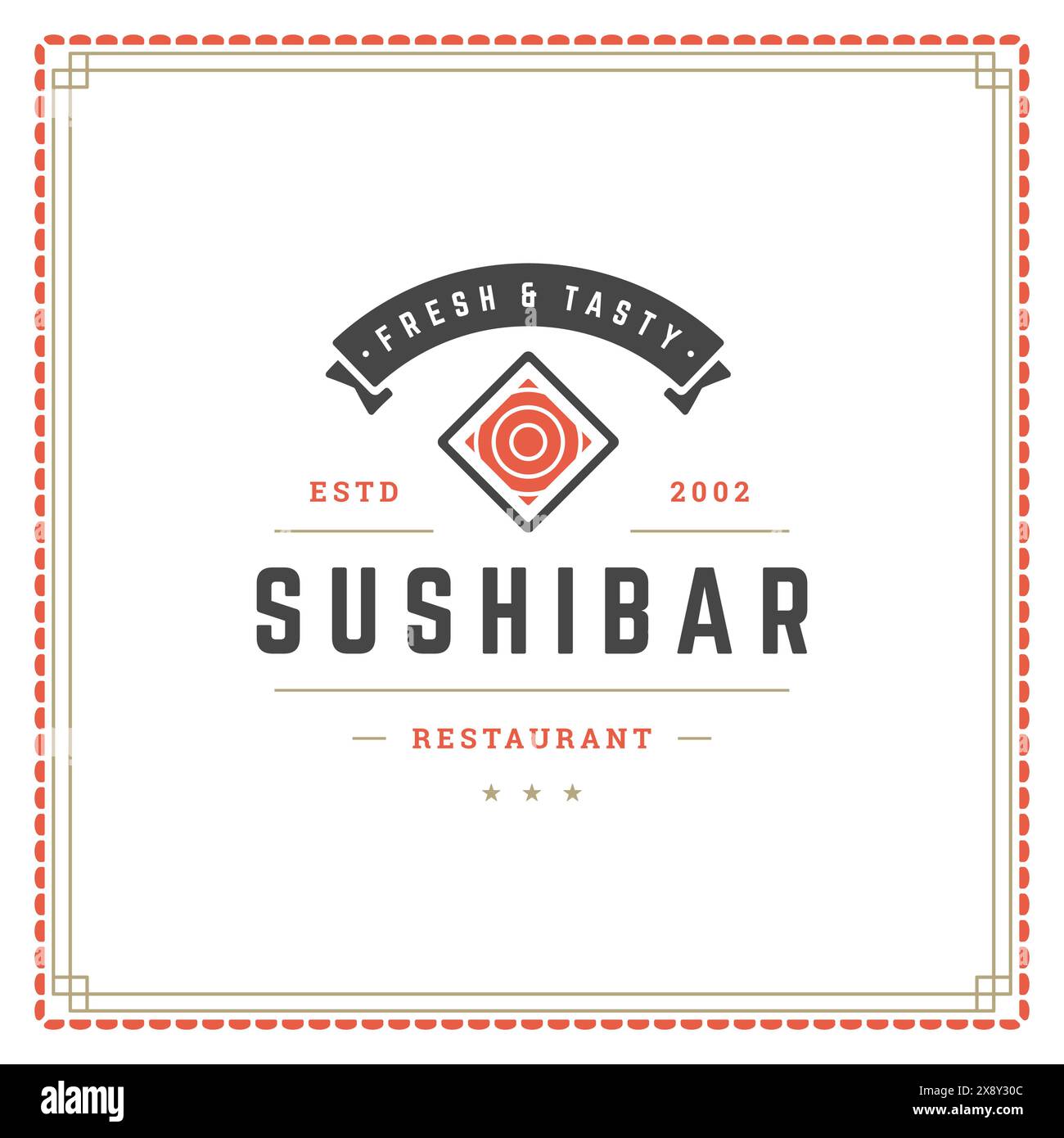 Sushi restaurant logo vector illustration. Japanese food, roll ...