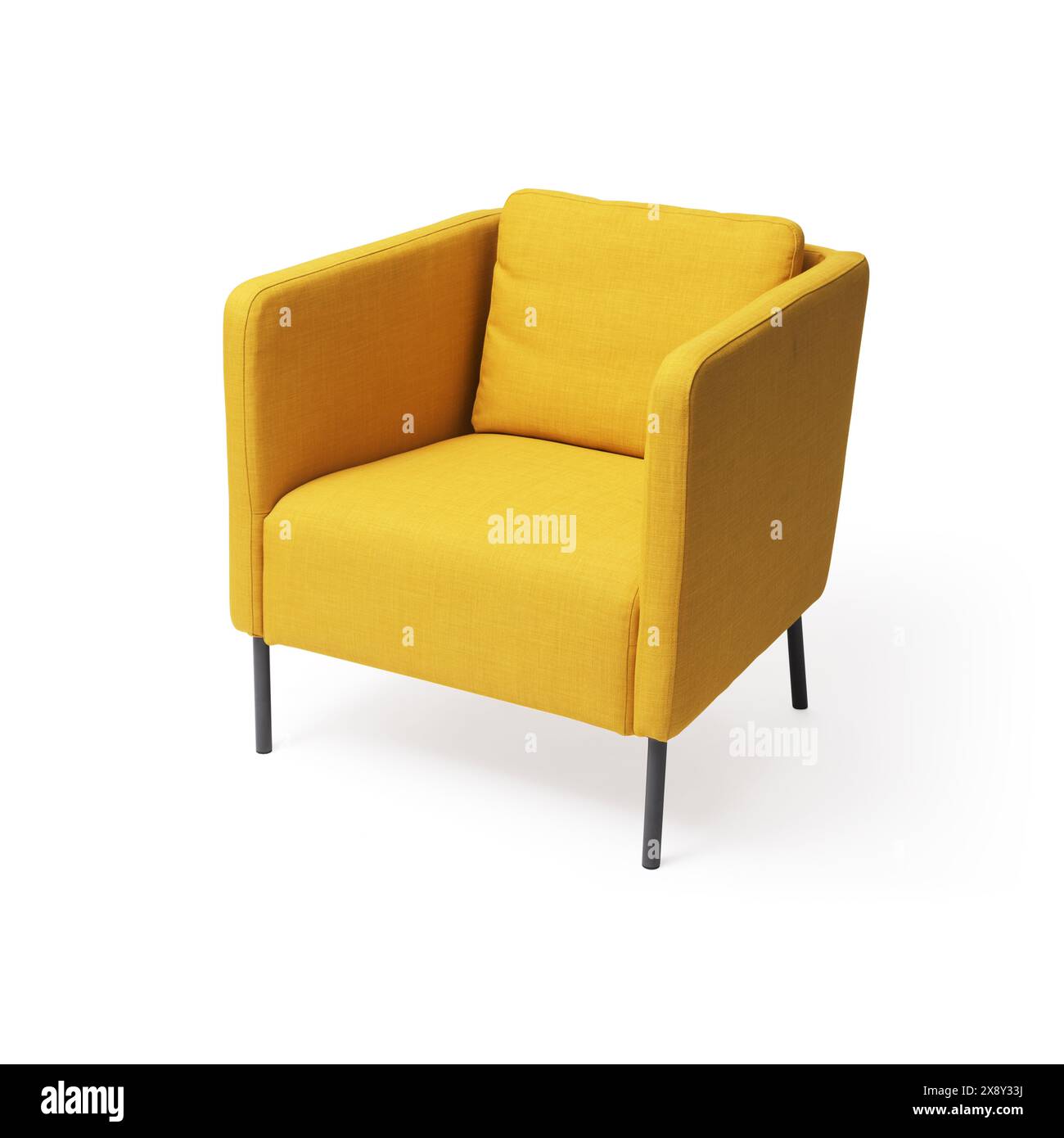 Elegant yellow armchair isolated on white background, interior design ...