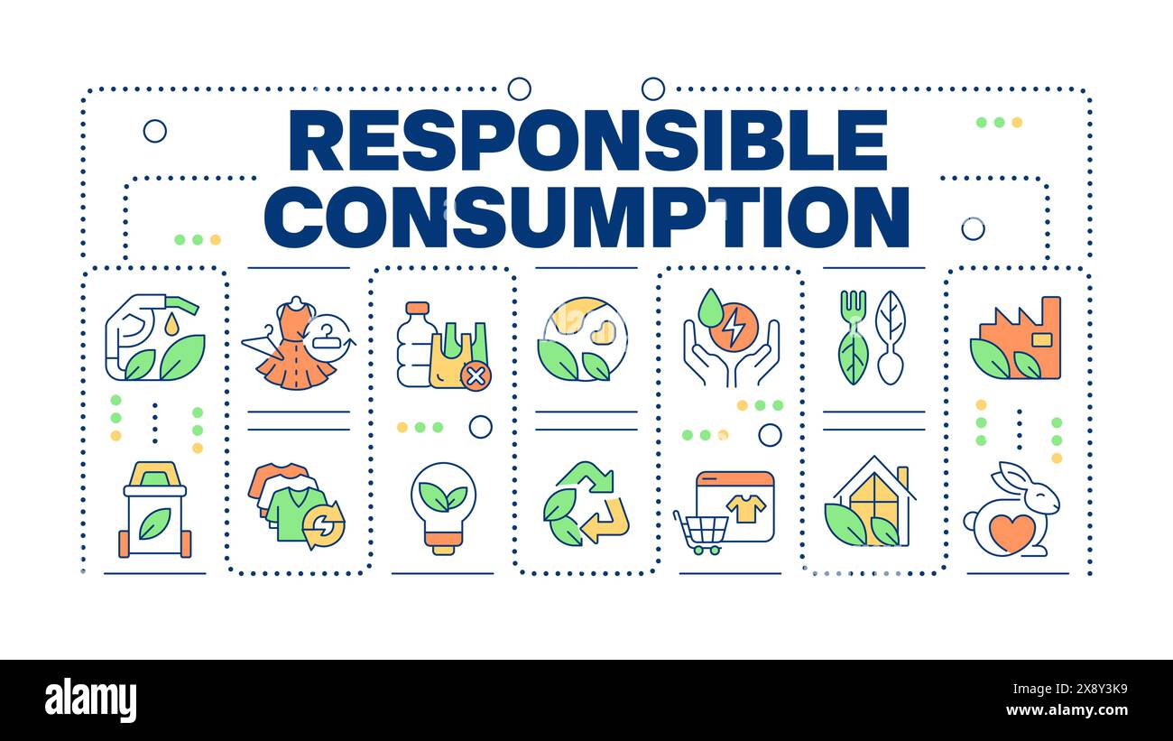 Responsible consumption word concept isolated on white Stock Vector ...